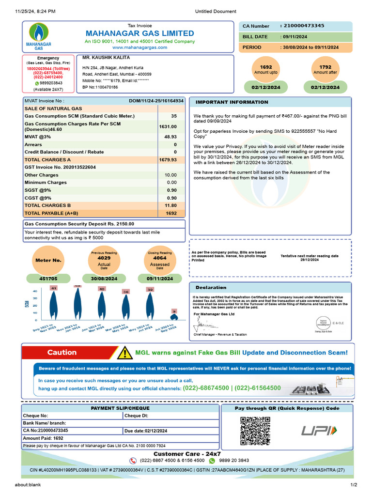 MGL_BILL (1) | PDF | Taxes | Cheque