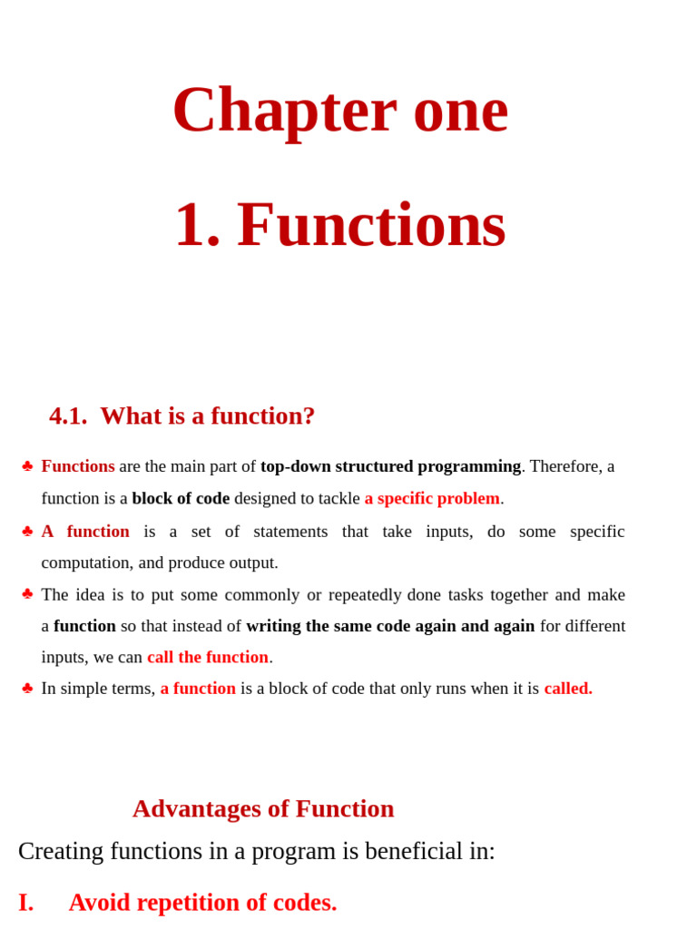 Chapter 1 Function Pdf Parameter Computer Programming Computer Engineering