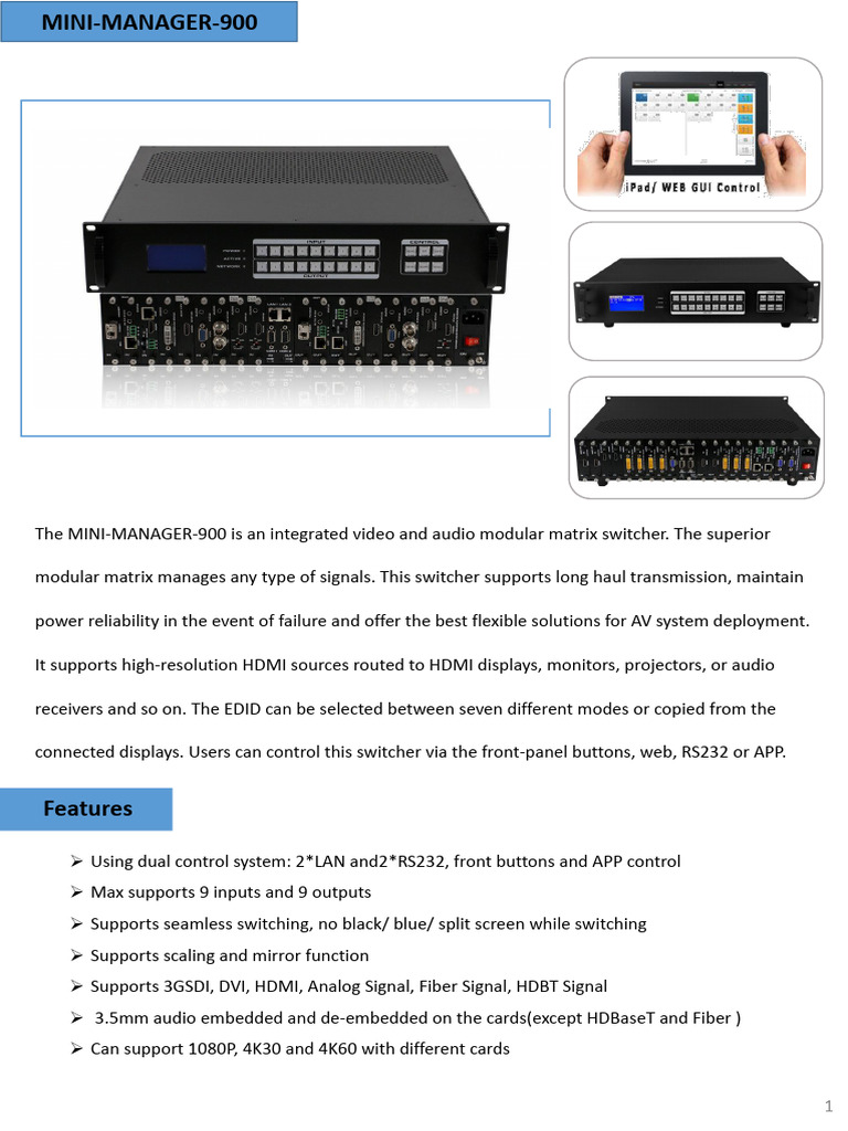 MINI-MANAGER-900 | PDF