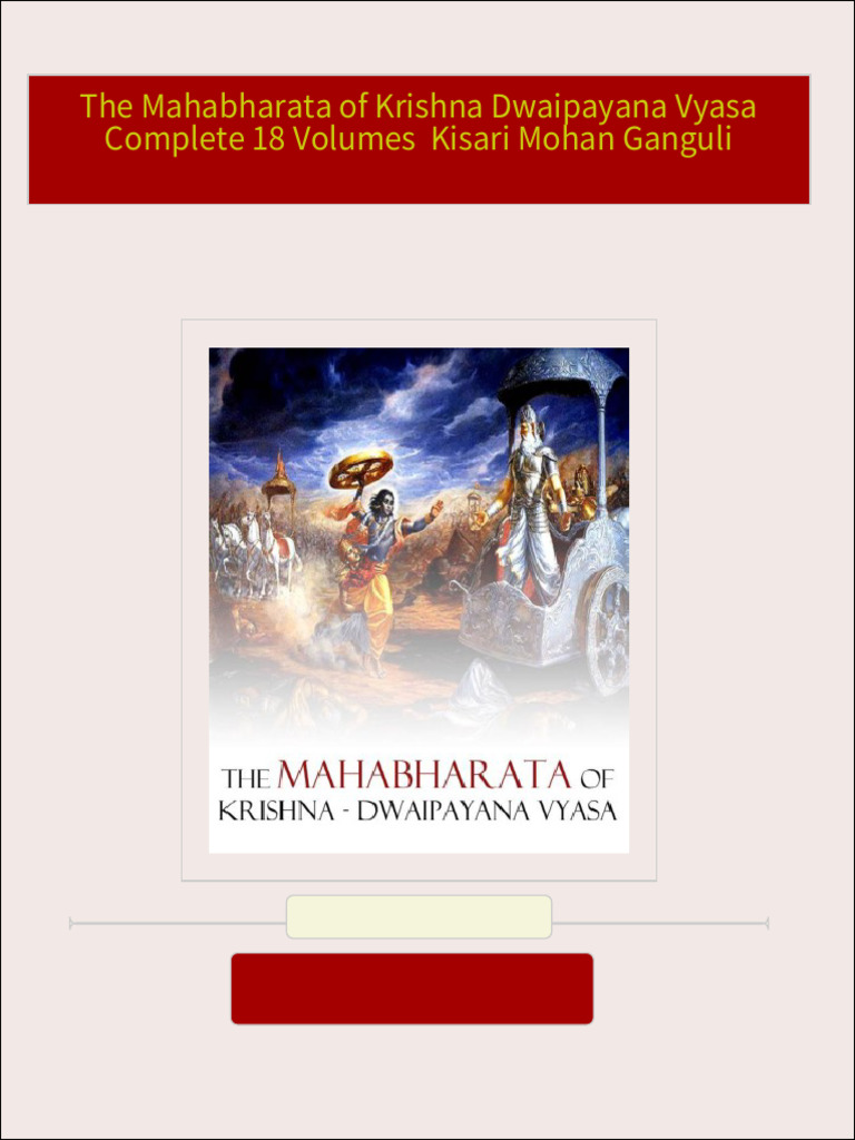 The Mahabharata of Krishna Dwaipayana Vyasa Complete 18 Volumes Kisari Mohan Ganguli | PDF ...