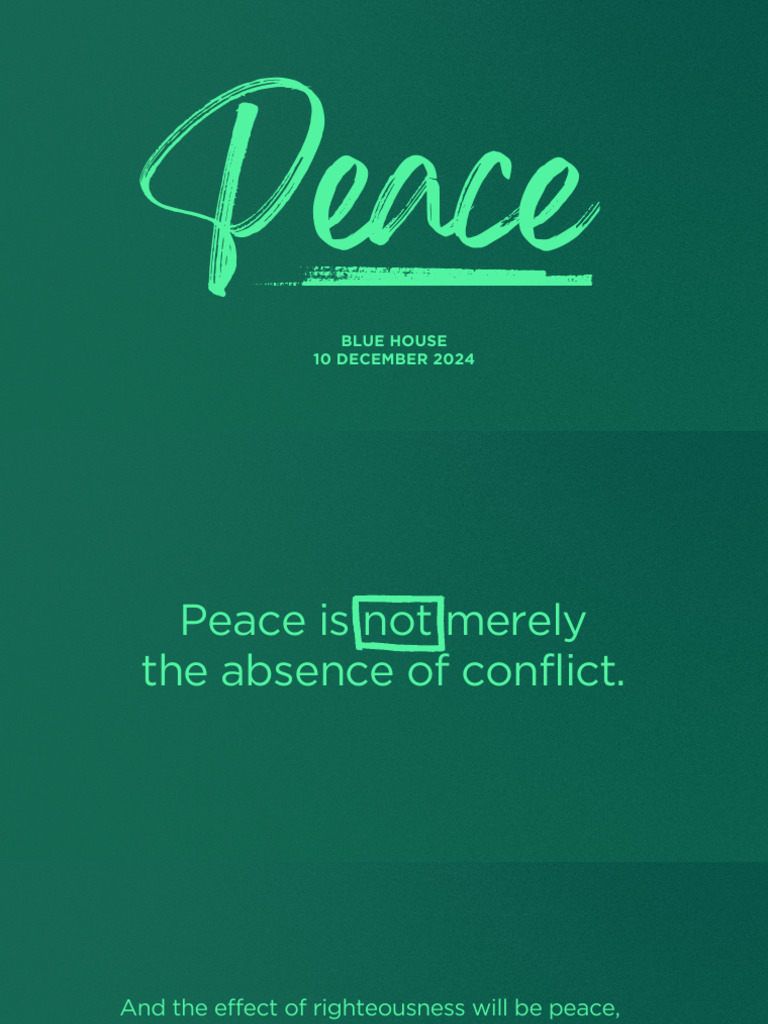 Green Simple Textured Peace Sermon Church Presentation | PDF