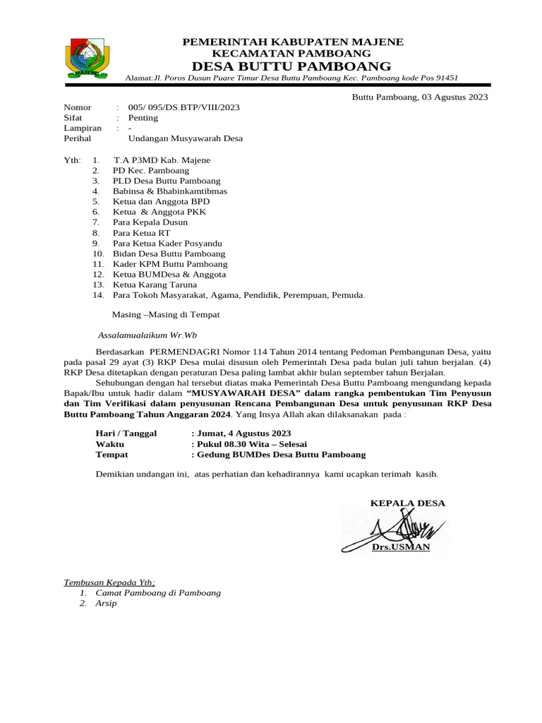 UNDANGan MUSDES 2024 | PDF