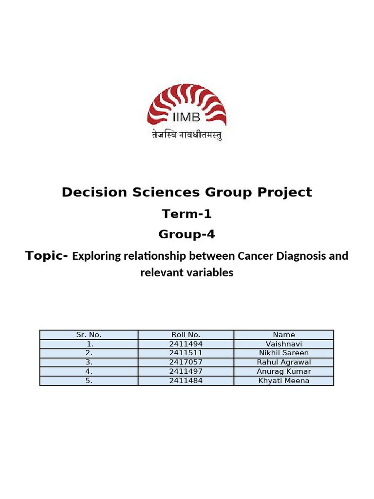 SecG_Group 4_Report | PDF | Cancer | Null Hypothesis