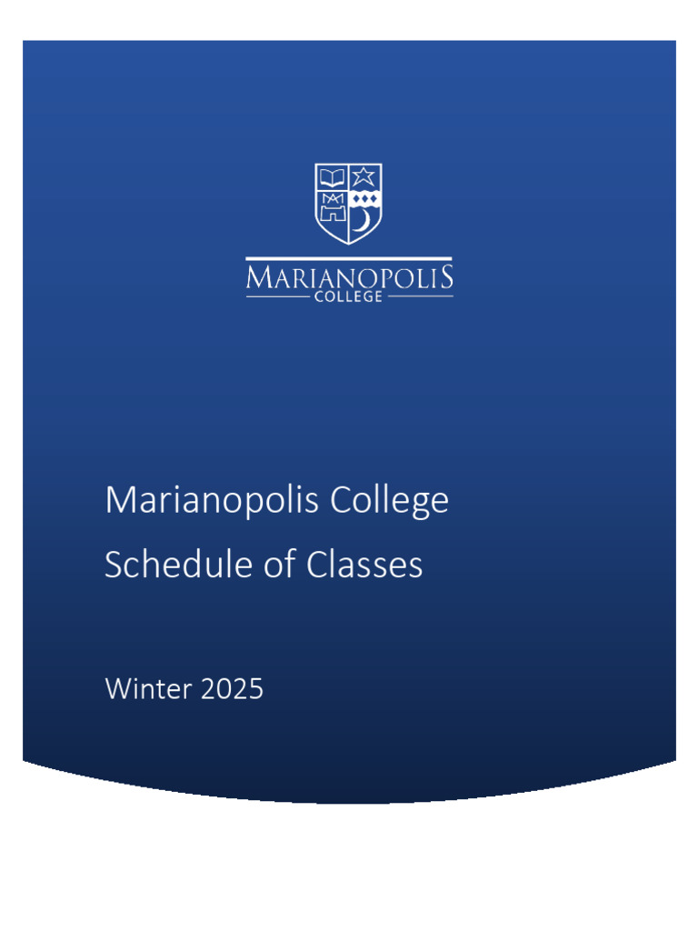 Marianopolis Winter 2025 Class Schedule | PDF