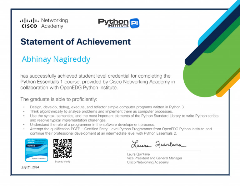 Python Essentials 1 Badge20240722-7-Ry8s7c | PDF