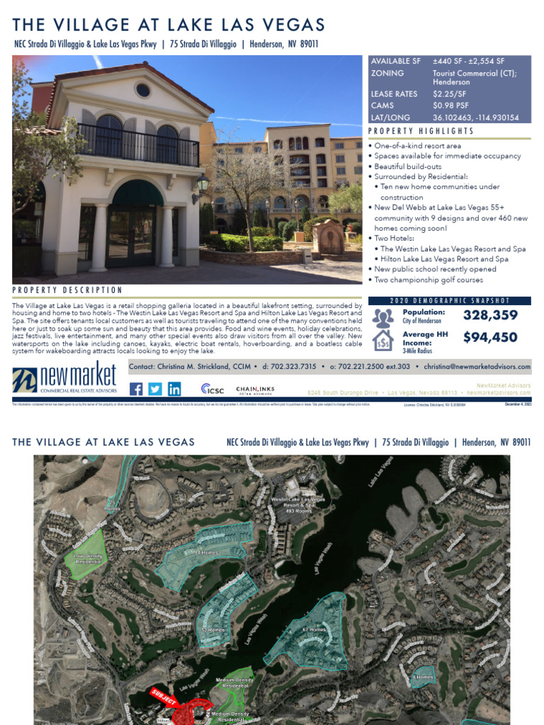 The Village at Lake Las Vegas Flyer | PDF | Landlord | Private Law