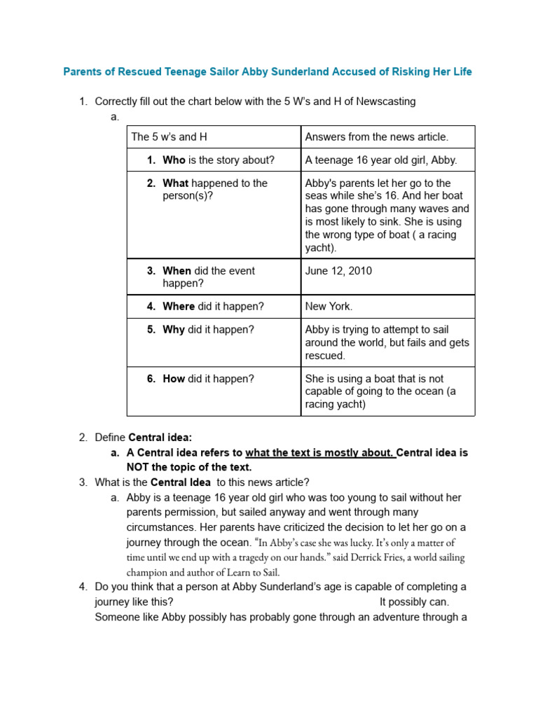 Abby sunderland Diana | PDF | Evidence