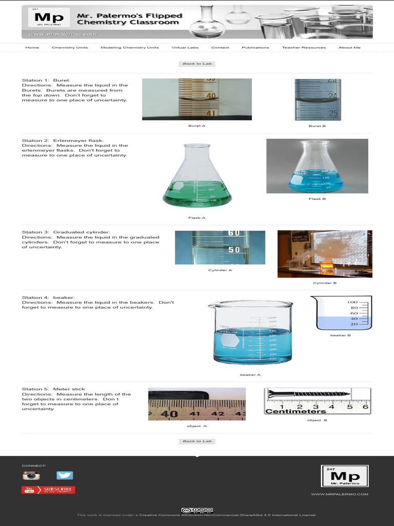 Virtual Lab Measurement 2 Mr. Palermo's Flipped Chemistry Classroom | PDF