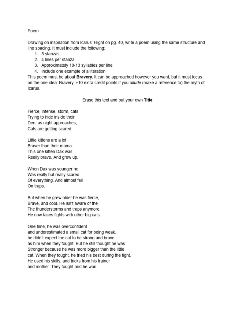 Poetry - Icarus' Flight | PDF