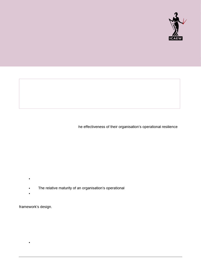 Audit Guide for Operational Resilience | PDF | Internal Audit | Risk