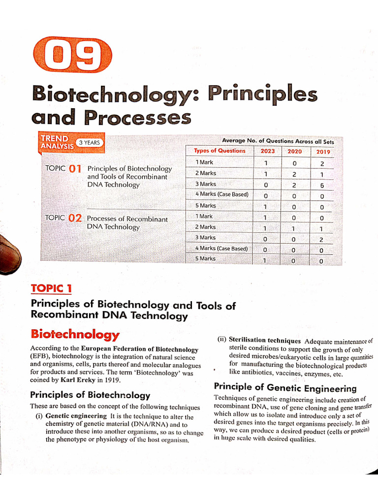 A) Biotechnology - Principle and Posses | PDF