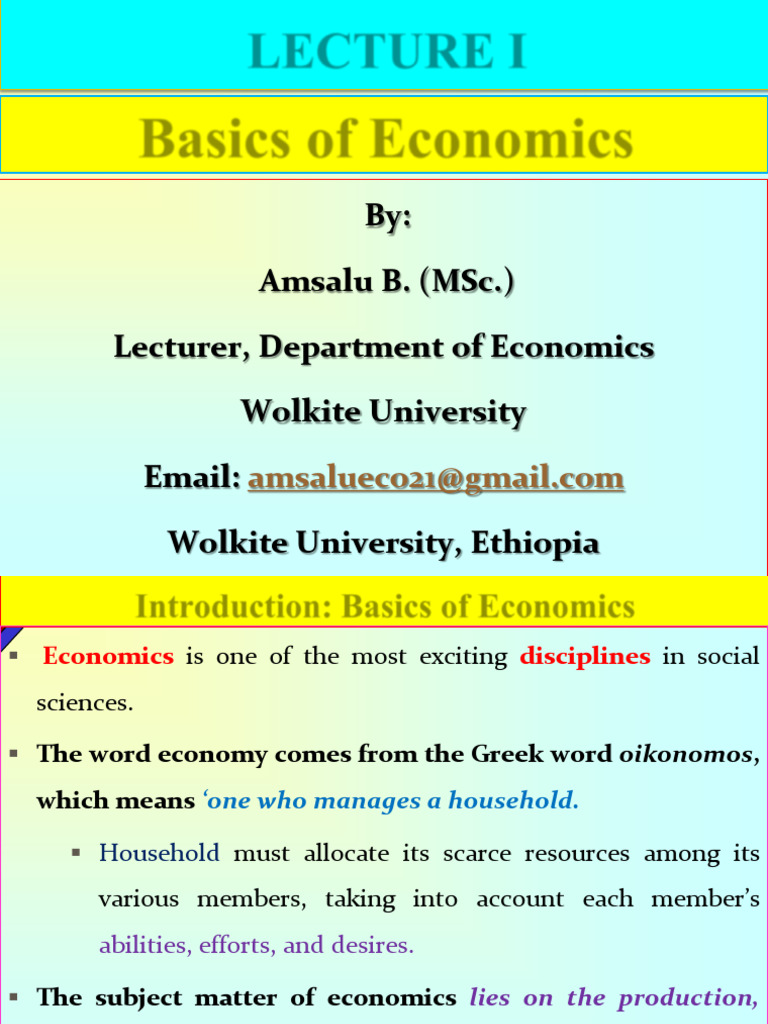 Basics of Economics Lecture | PDF | Economics | Theory