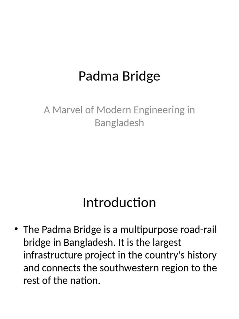 Padma Bridge Presentation | PDF