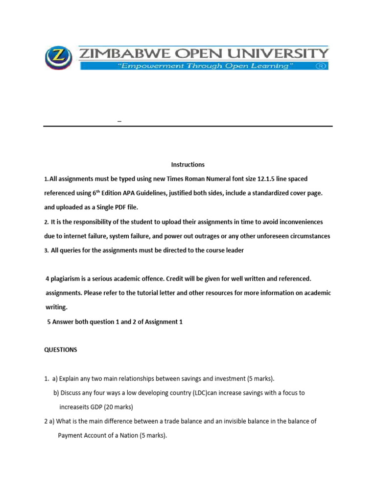 BBFH208 ASSINGMENT 1 For 2024 First Semester... | PDF