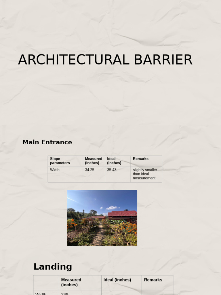Architectural Barrier Assessment Report | PDF | Stairs | Toilet