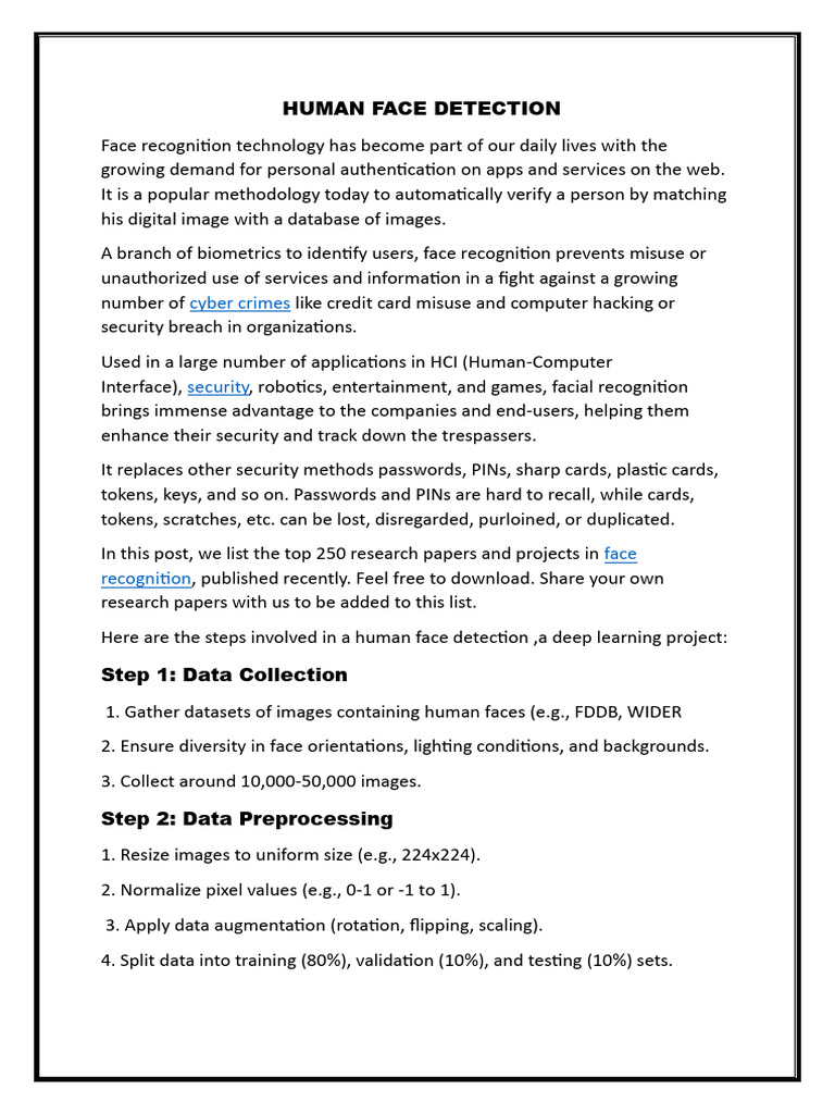 Face Detection Document | PDF | Deep Learning | Statistical Classification