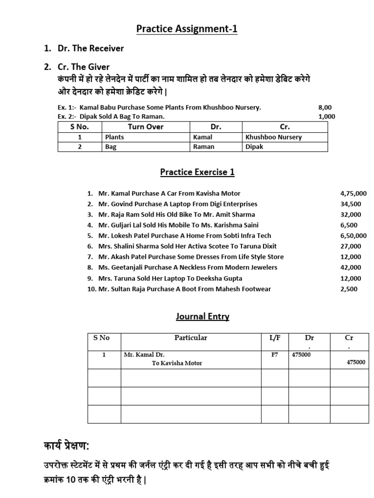 Journal Entries Practice Assignment | PDF