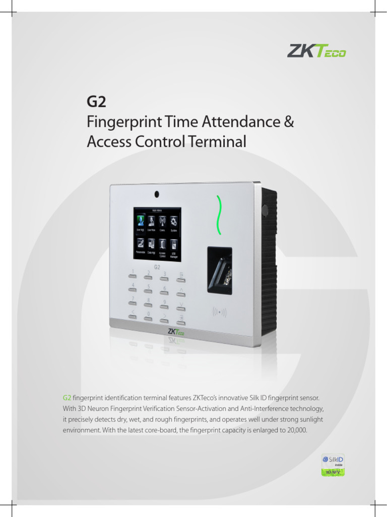 Zkteco G2 | PDF | Access Control | Fingerprint