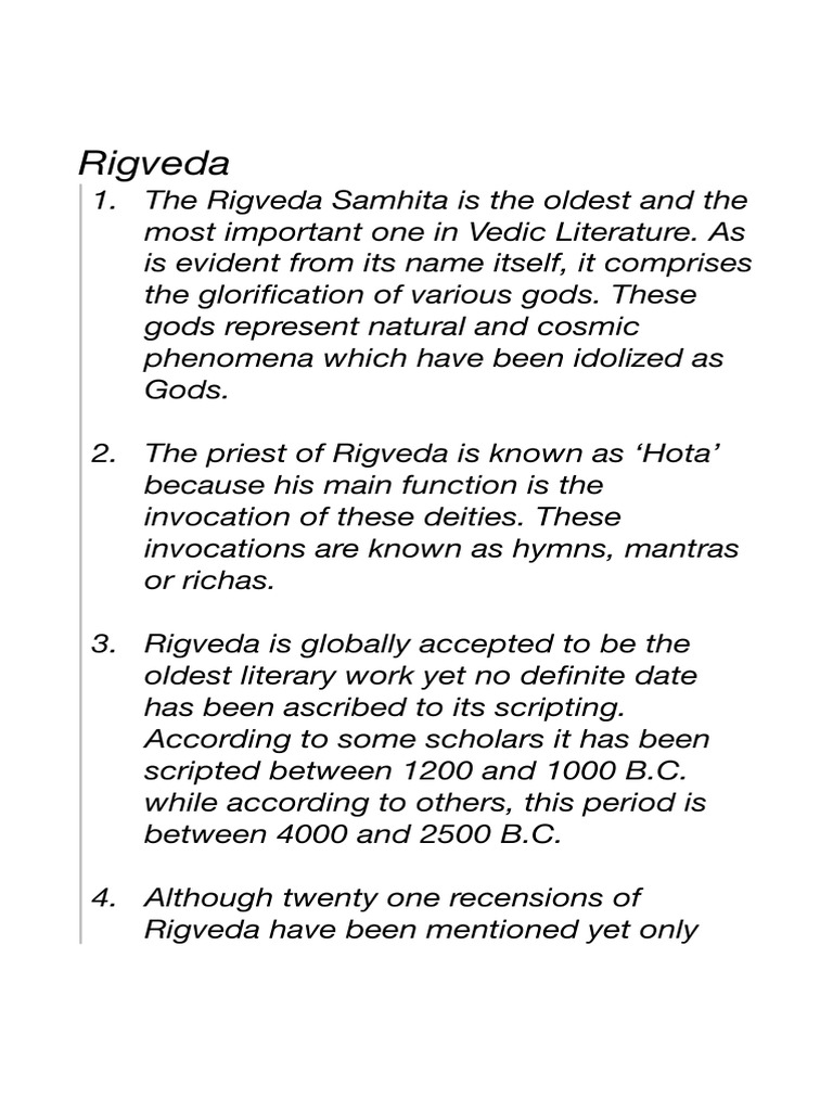Rigveda | PDF | Hindu Literature | Hindu Mythology