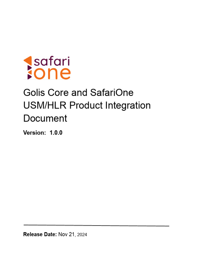 Golis Core and SafariOne USM - HLR Integration | PDF | Software Defined Radio | Telecommunications