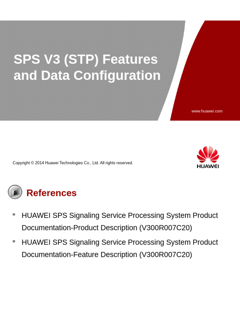 SPS 7.2 OAS063203 SPS V3 (STP) Features and Data Configuration ISSUE3 ...