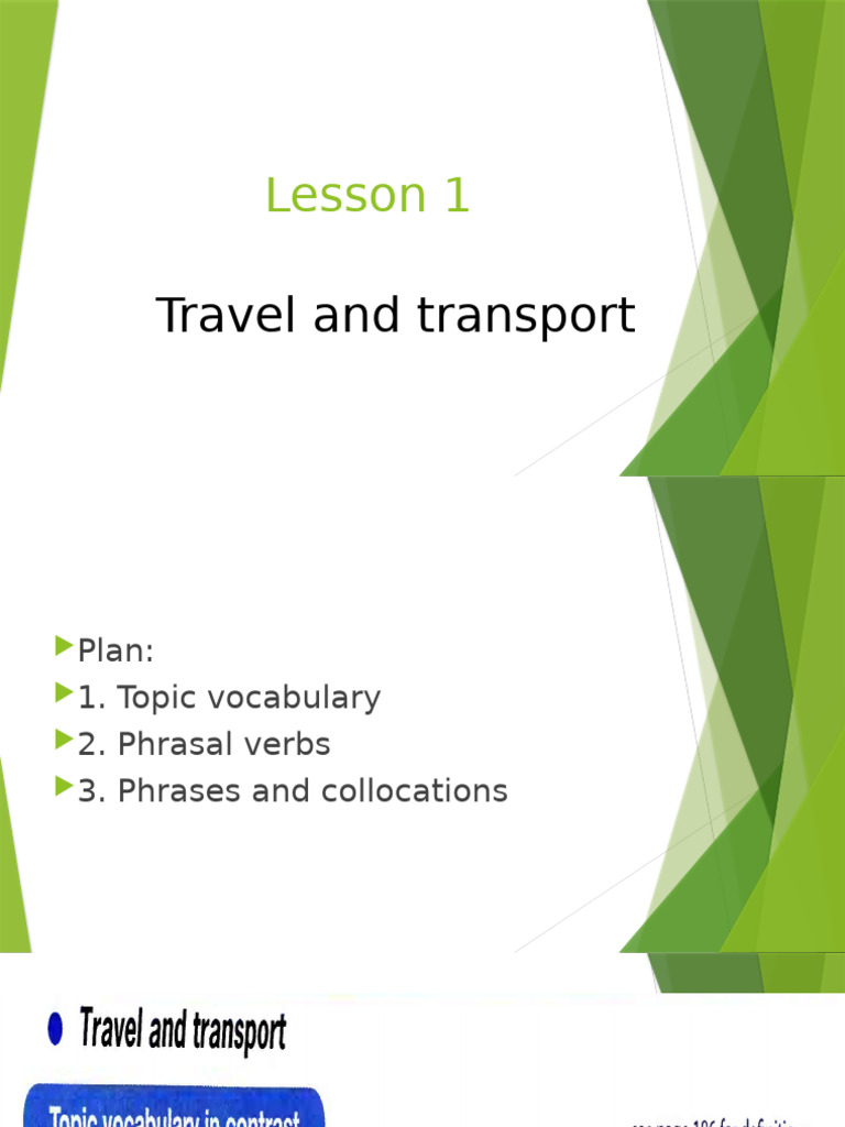 Travel and Transport English Lesson | PDF