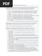 Microsoft Word Shortcut Keys Guide | PDF