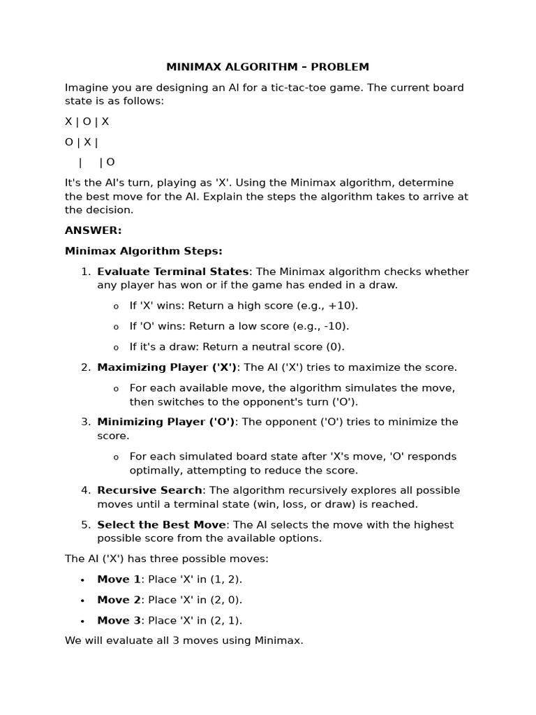 MINIMAX ALGORITHM(1) (1) | PDF