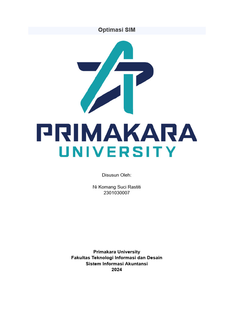 Optimasi SIM | PDF
