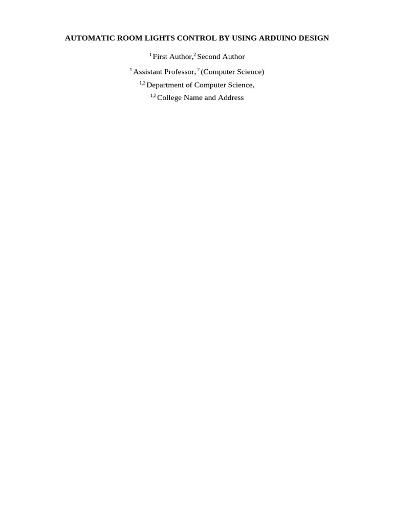 Arduino-Based Automatic Room Lighting | PDF | Arduino | Automation