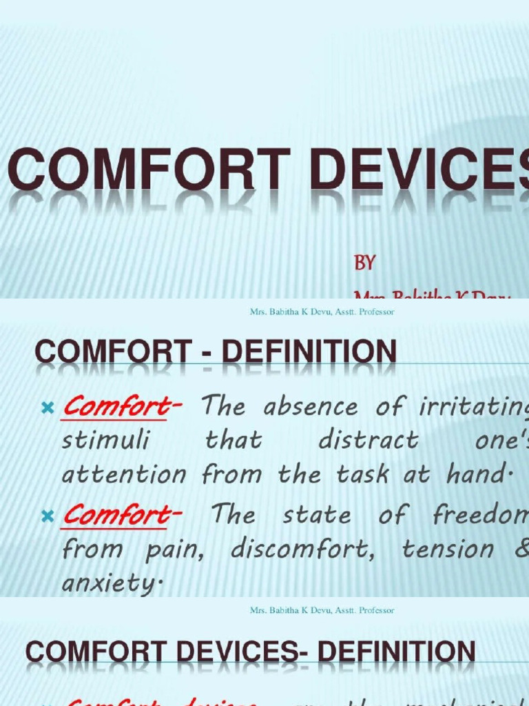 Comfort Devices | PDF