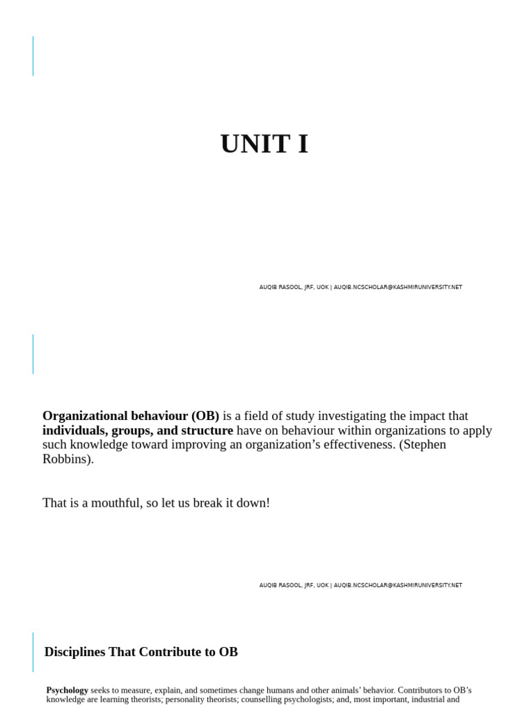Ob Presentation | PDF | Classical Conditioning | Reinforcement