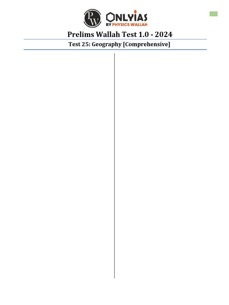 Weekly Test 25 _ Prelims Question Paper (English) | PDF | Plate ...
