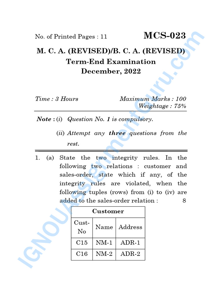 Dec - 2022 MCS-023 | PDF | Data | Computer Programming