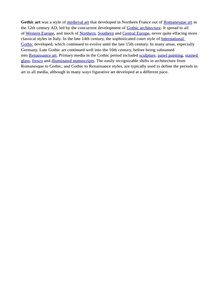 Overview of Gothic Art History | PDF