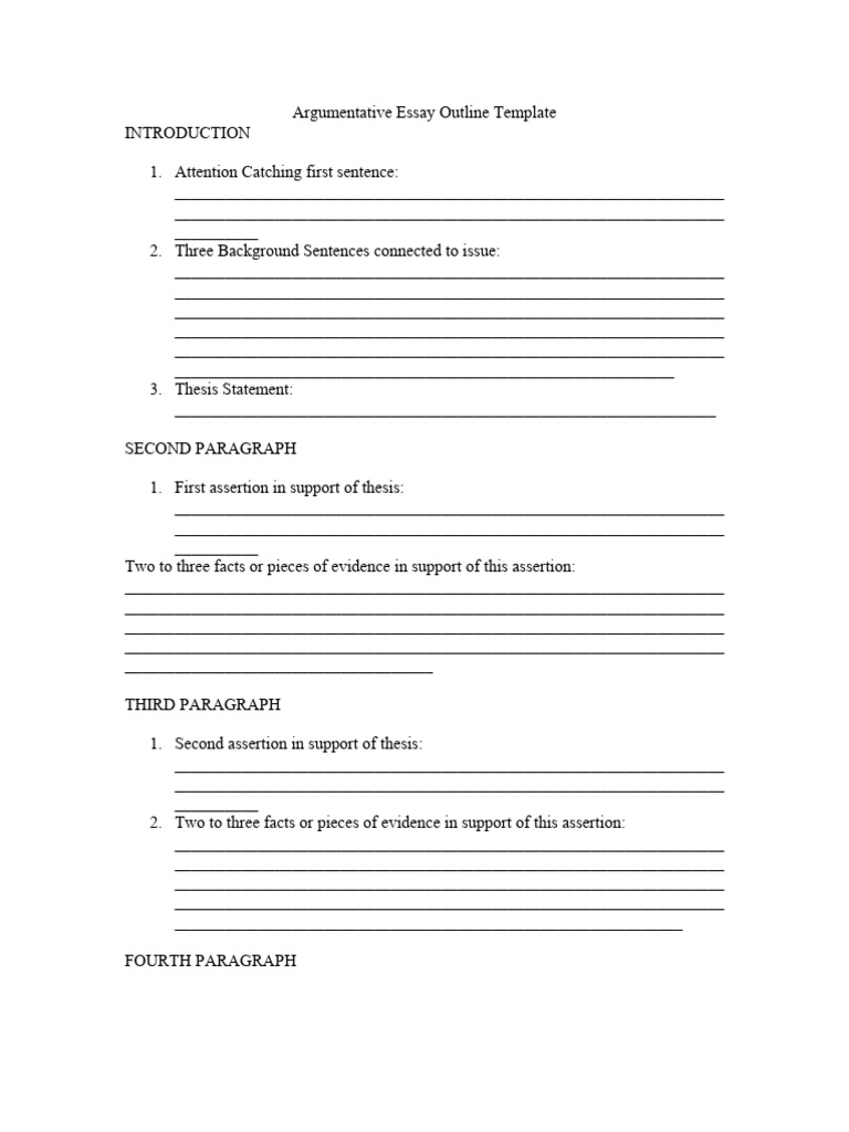 Argumentative Essay Outline | PDF | Essays