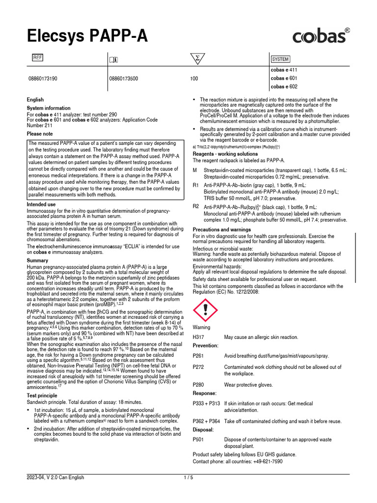 Papp A Pi Can en | PDF | Detection Limit | Medical Specialties