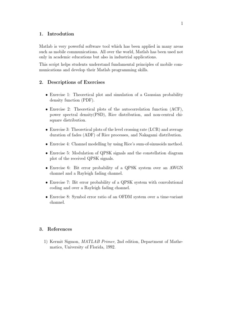 Introdution: MATLAB Primer | PDF | Orthogonal Frequency Division ...