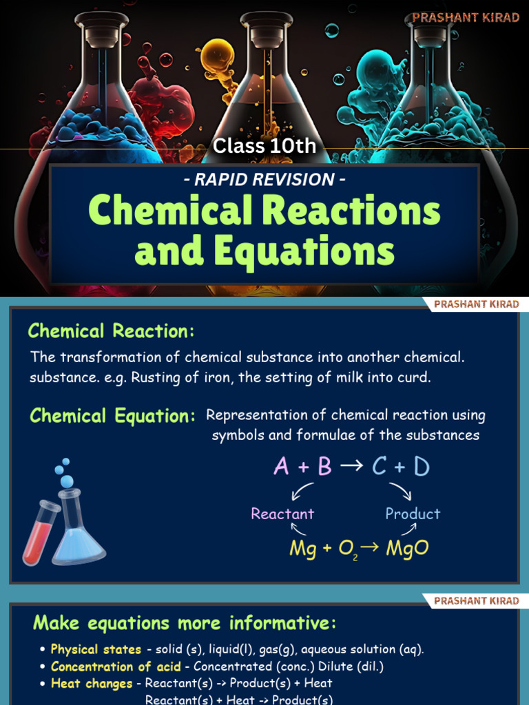 Class 10 Chemistry Quick Guide | PDF | Redox | Chemical Reactions