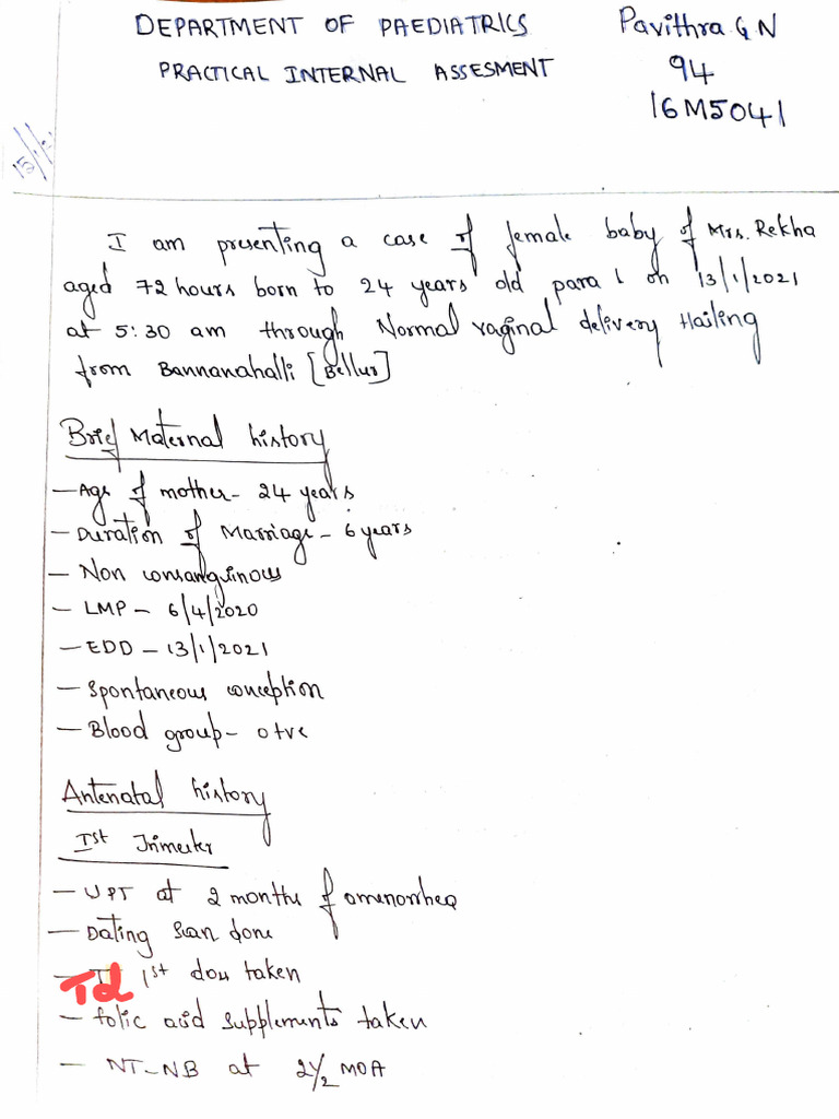 Pediatrics Newborn Case _copy | PDF