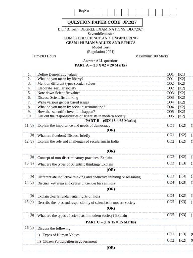 GE3791 Set 1 Model | PDF | Science | Epistemology