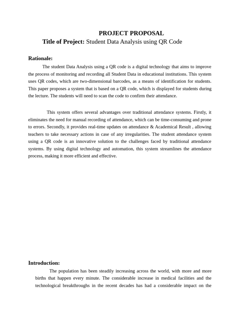 proposal | PDF | Qr Code | Databases