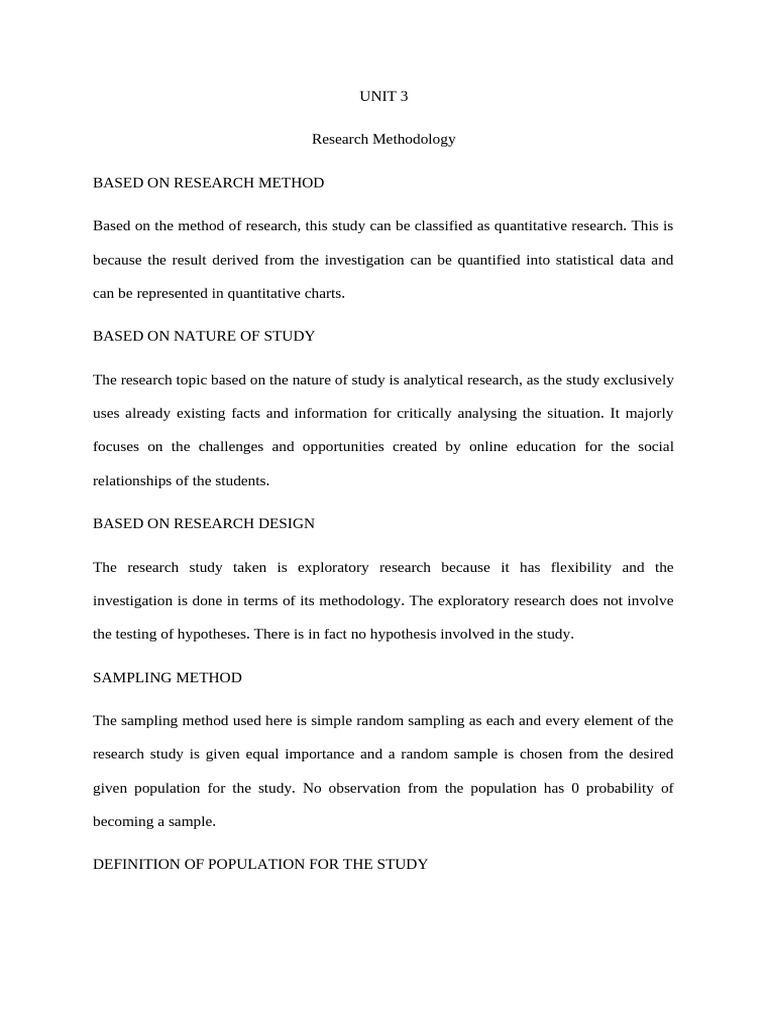 Research Methodology | PDF | Quantitative Research | Sampling (Statistics)