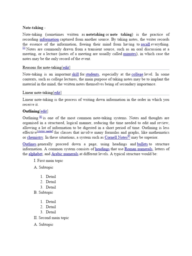 Note - Taking and Note-Making Noted | PDF | Human Communication | Cognition