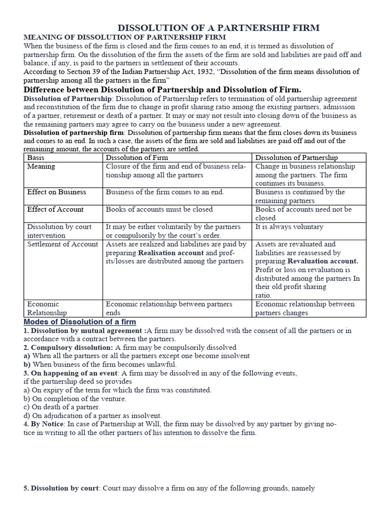 Understanding Partnership Dissolution | PDF | Debits And Credits ...