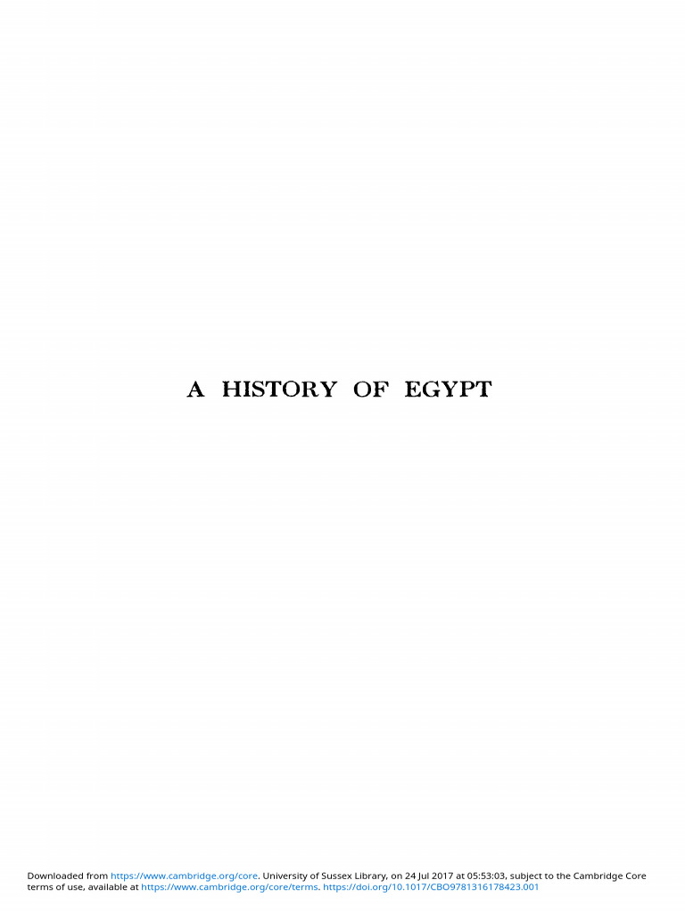 A History of Egypt (From The Earliest Times To The Persian Conquest) A HISTORY of EGYPT ...