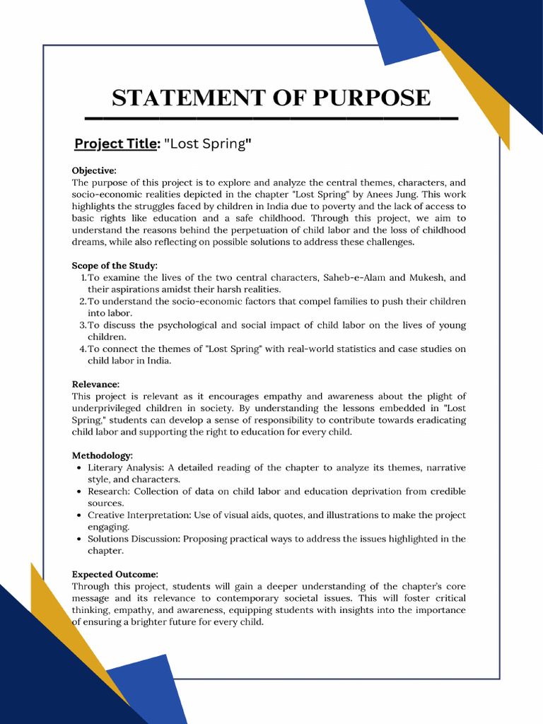 Statement of Purpose | PDF