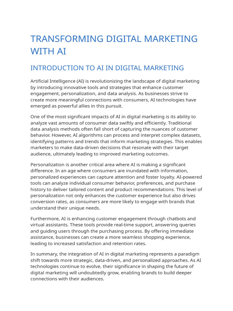 AI's Impact on Digital Marketing Strategies | PDF | Digital Marketing ...