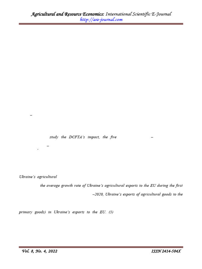 Impact of EU-Ukraine DCFTA on Agri-Trade | PDF | Tariff | Ukraine