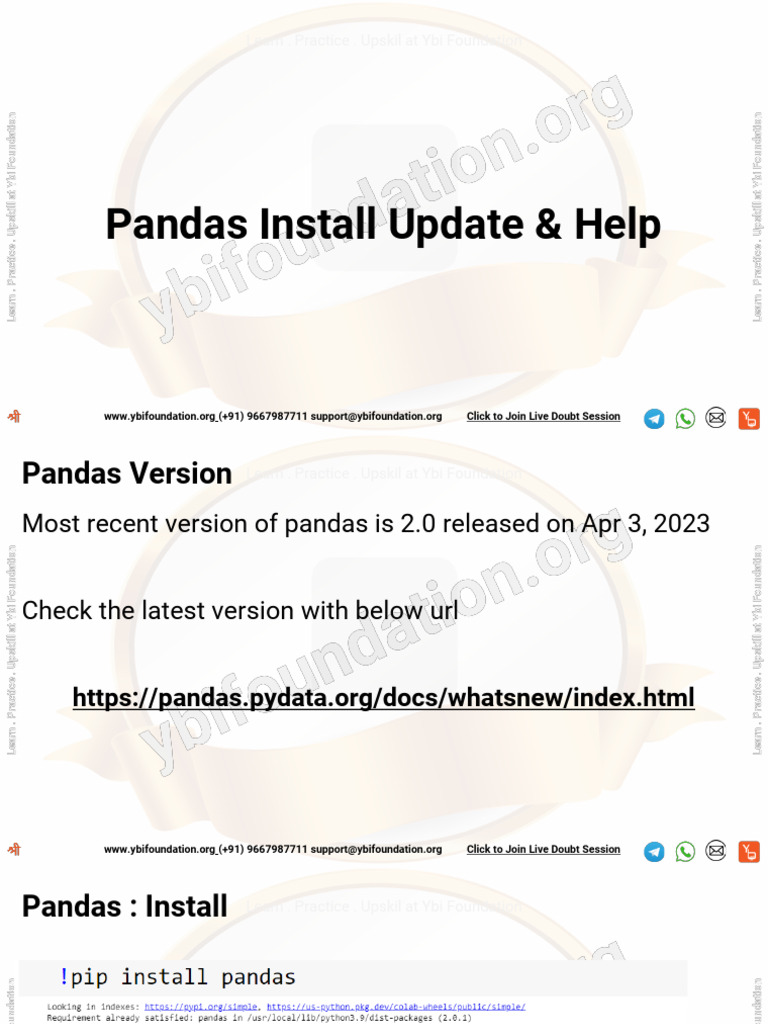Pandas Install Update & Help | PDF | Software